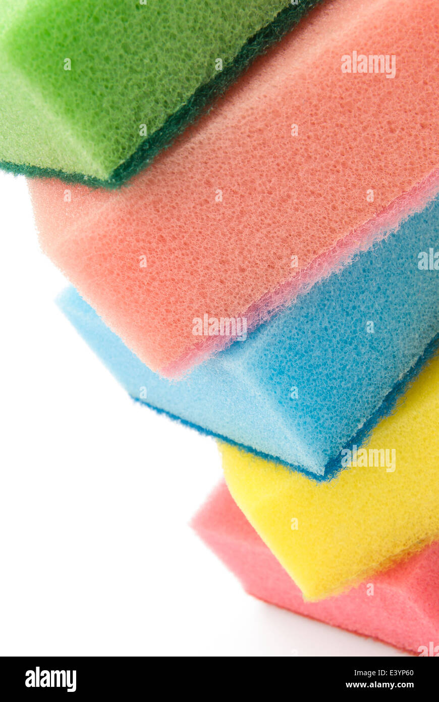 double side cleaning sponges stack up at an angle Stock Photo - Alamy