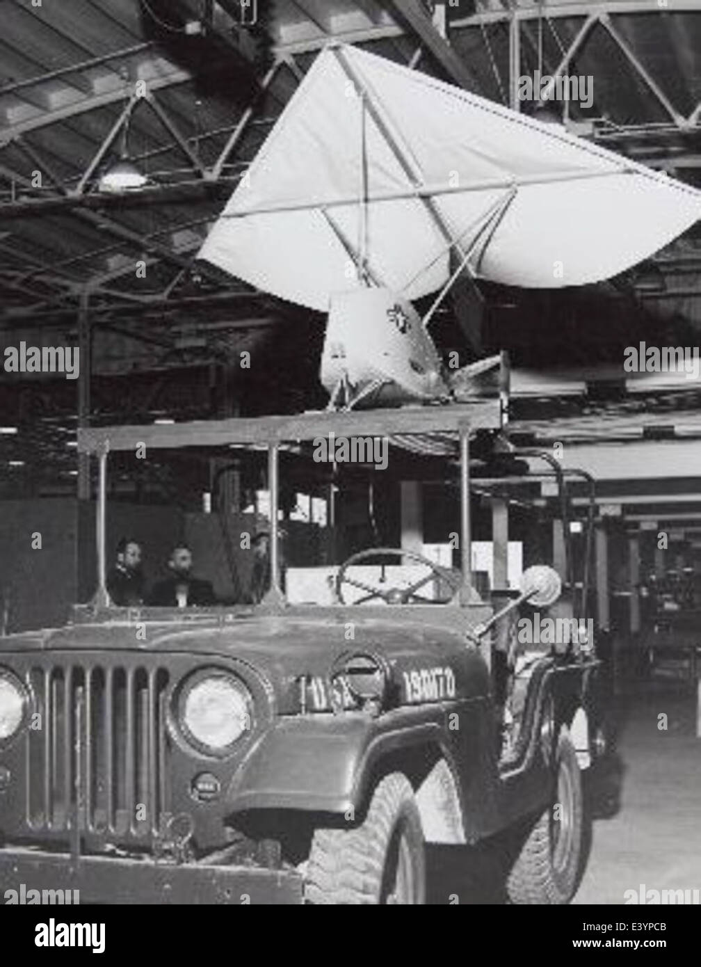 A photograph of a Ryan aircraft with a flexwing design, preserved in ...