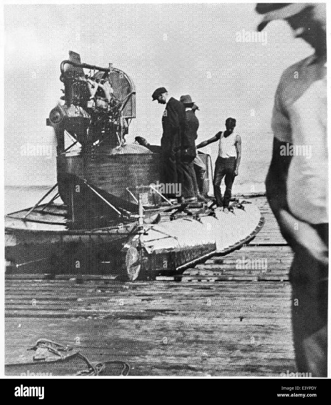 A historical photograph of the Loughead Hydro, a military hydroplane ...