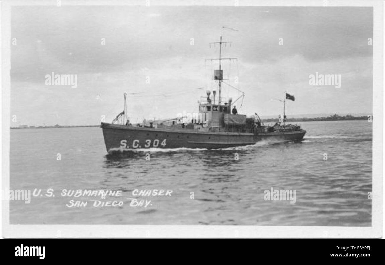 A photograph of the SC-304, a U.S. Navy submarine chaser. This type of ...