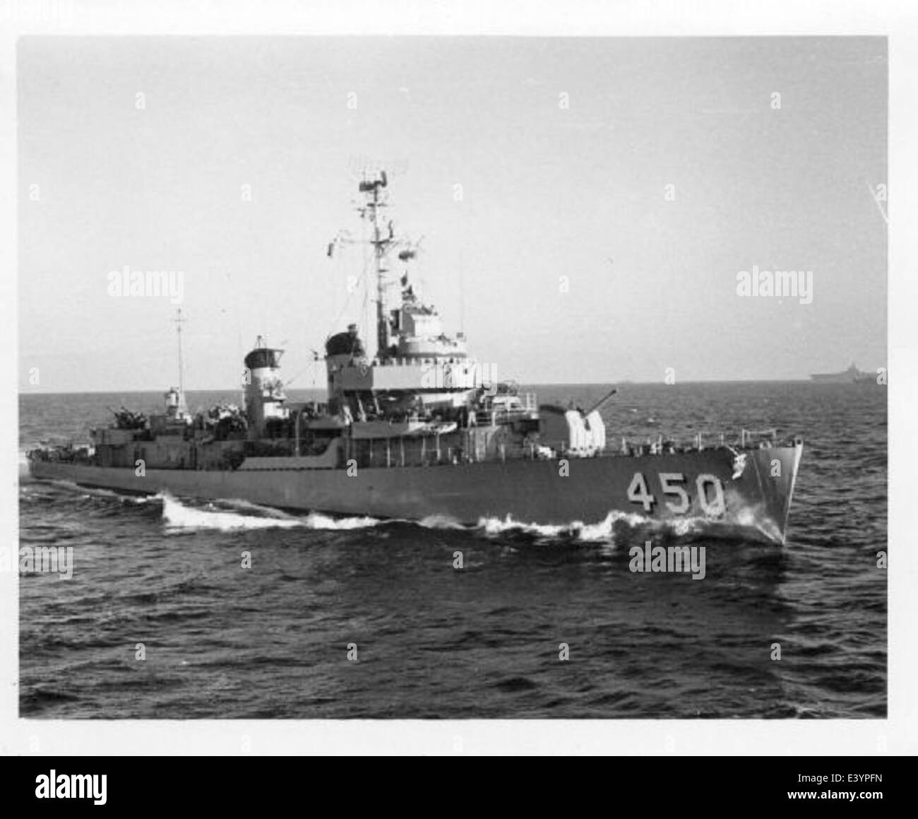 A photograph of the USS O'Bannon (DD-450), a World War II-era destroyer ...