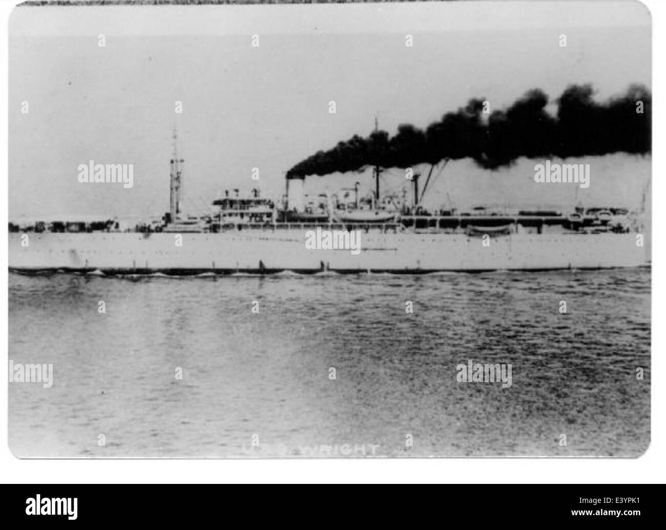 A photograph of the USS Wright (AZ/AV-1), a naval aircraft tender ship ...