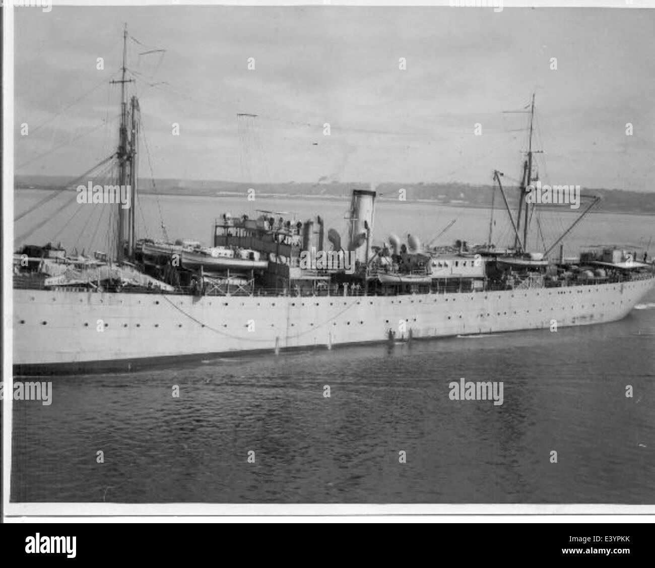 The USS Wright AZ/AV-1, a naval aviation tender, is shown in this ...