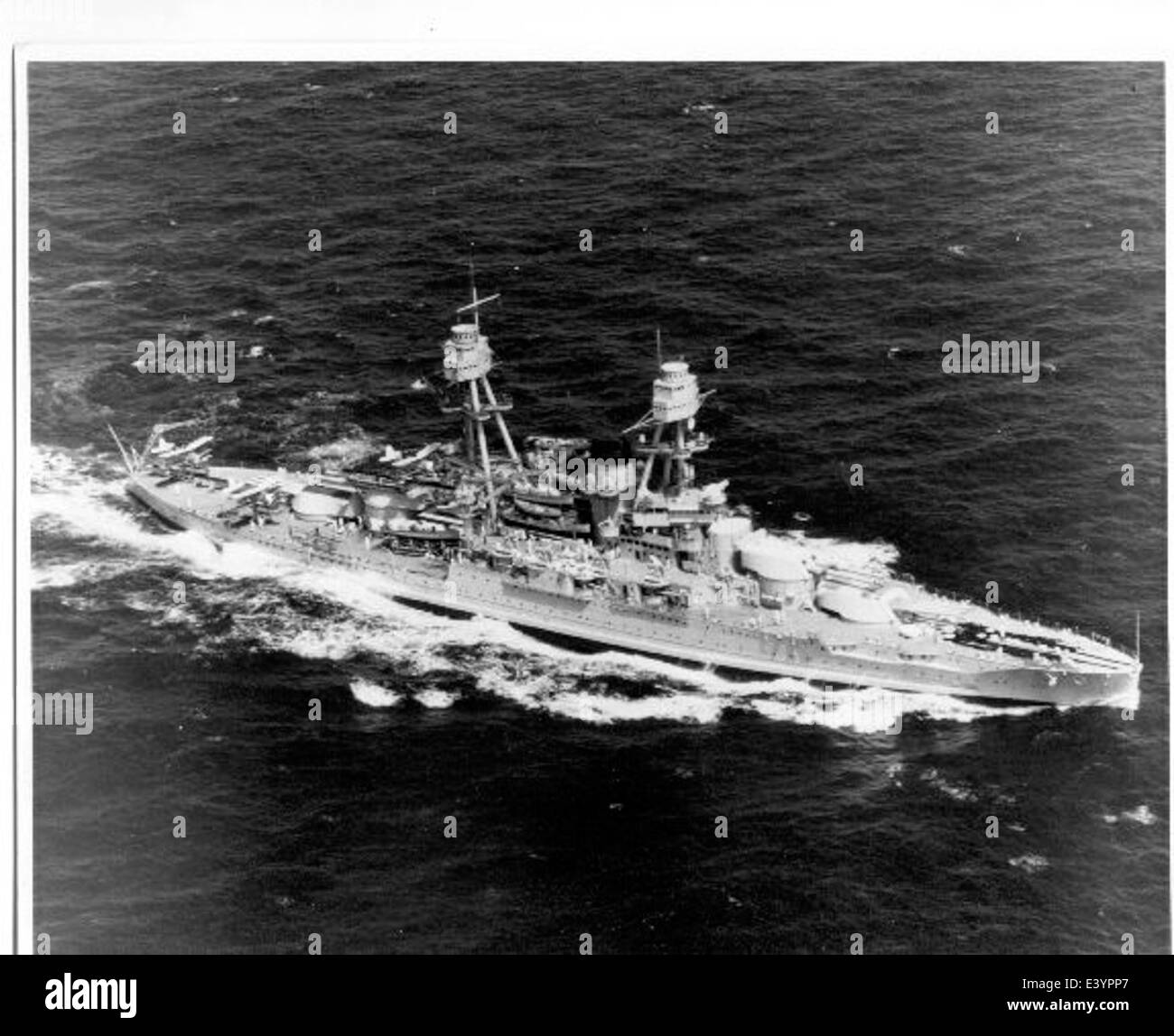 This photograph shows the USS Oklahoma (BB-37), a Nevada-class ...