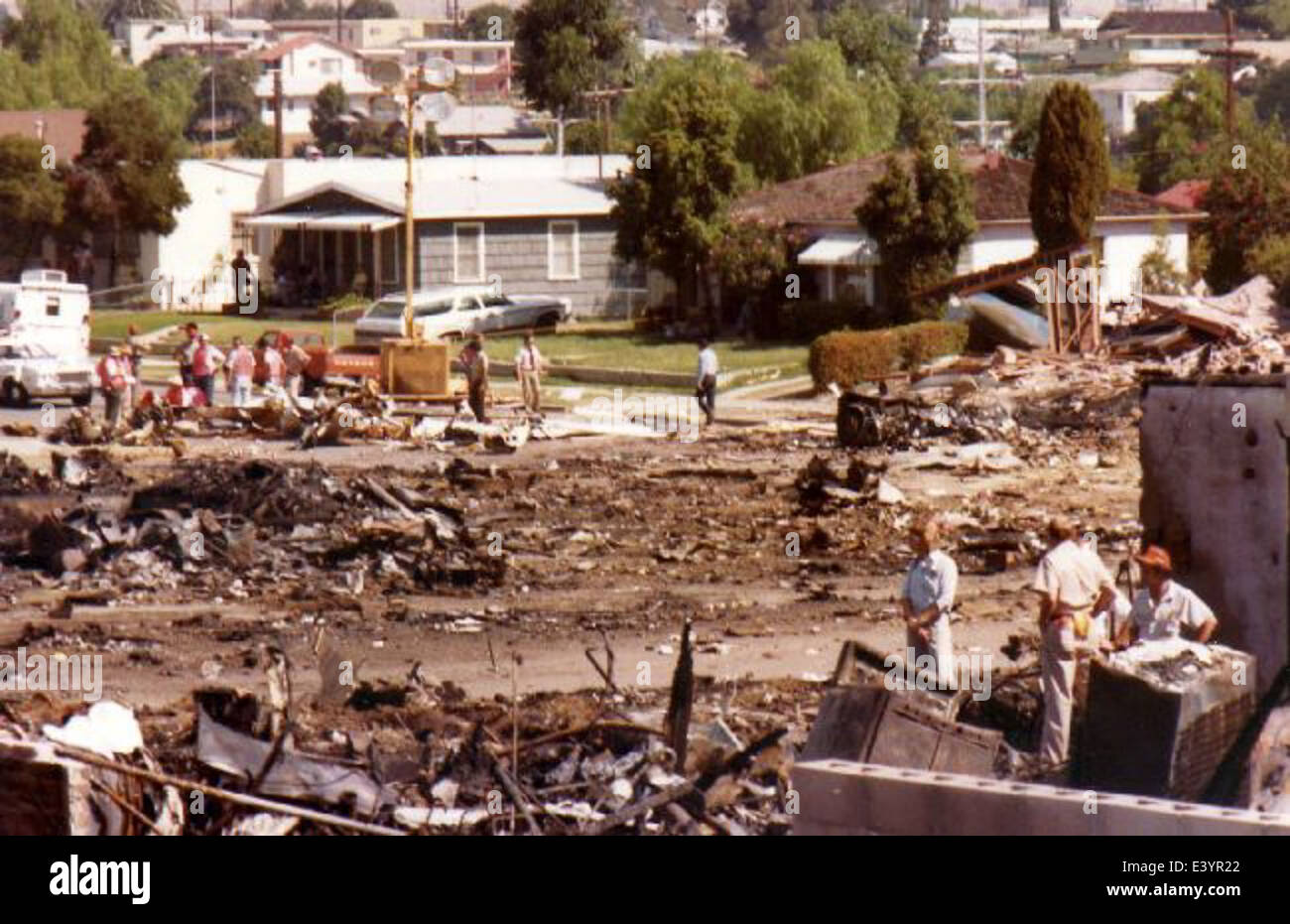 Photograph of wreckage from the fatal crash of PSA Flight 182, a Boeing ...