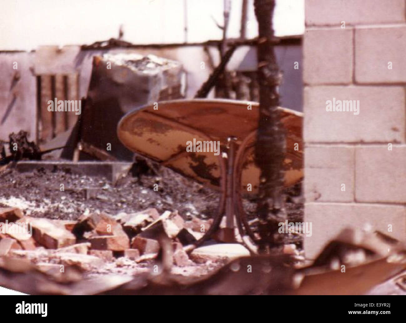 Photograph documenting the tragic crash of PSA Flight 182, featuring a ...