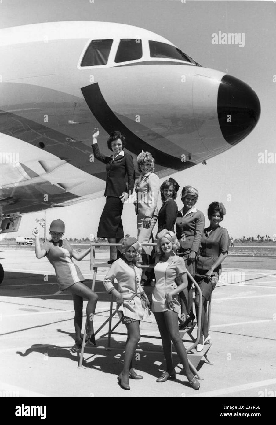 Photograph of a Pacific Southwest Airlines flight attendant, showcasing ...