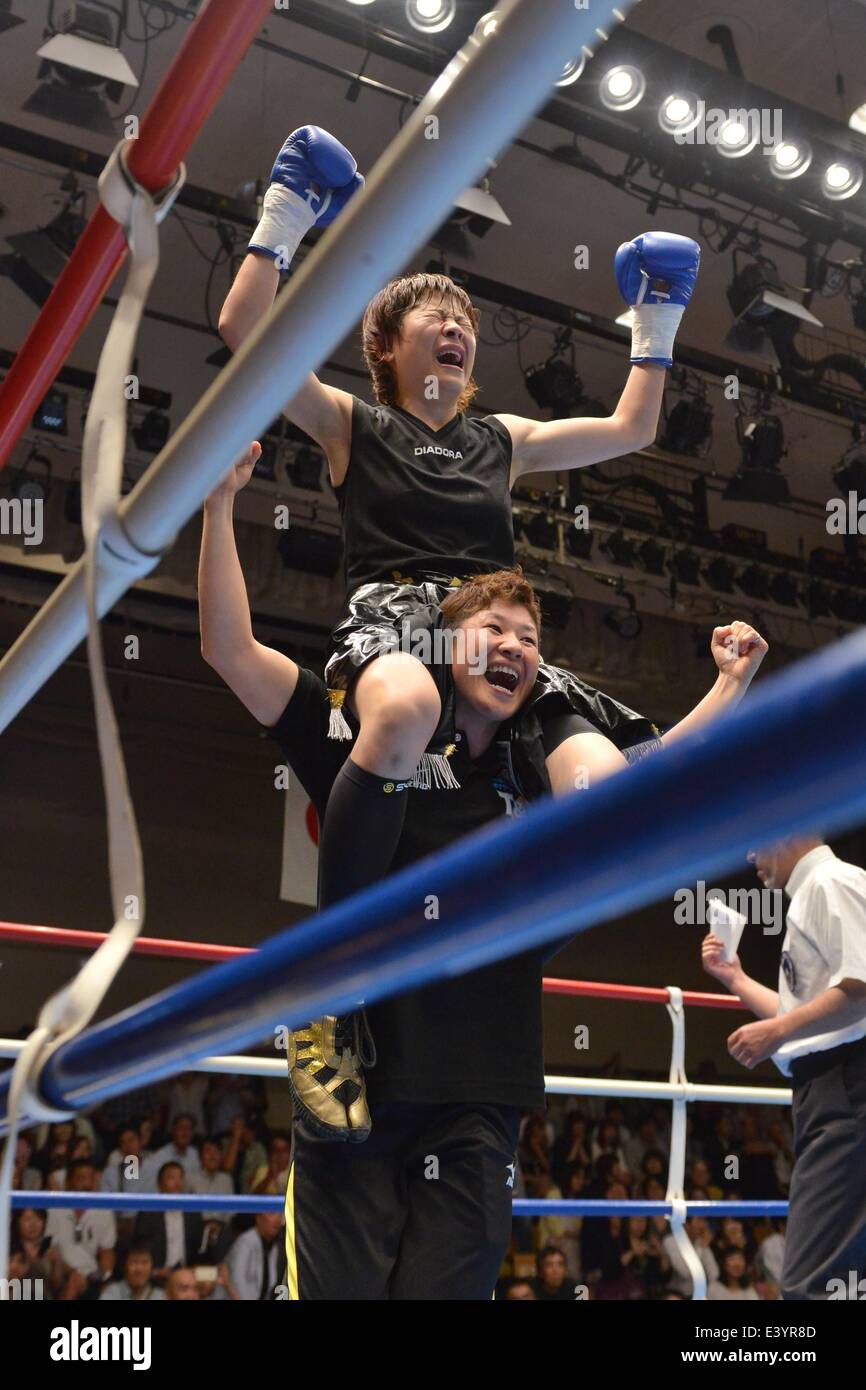 Tokyo, Japan. 24th June, 2014. (T-B) Kai Johnson (JPN), Naoko Fujioka ...