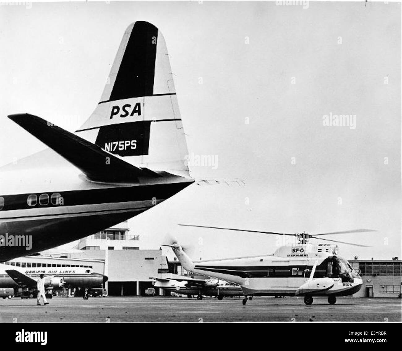 A photograph of a Pacific Southwest Airlines (PSA) flight attendant ...
