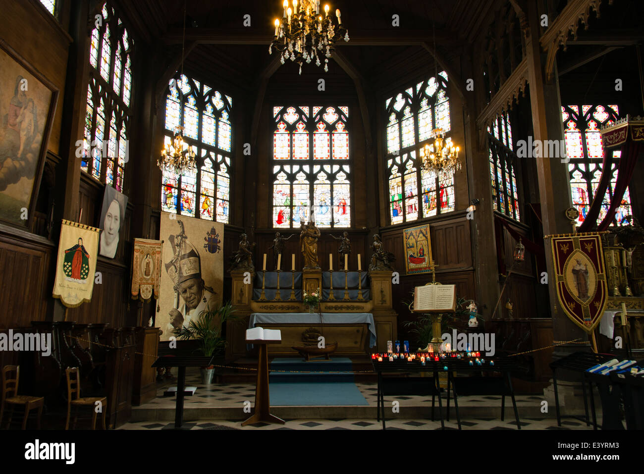 Interior of Saint Catherine Church, Honfleur, Normandy, France Stock ...