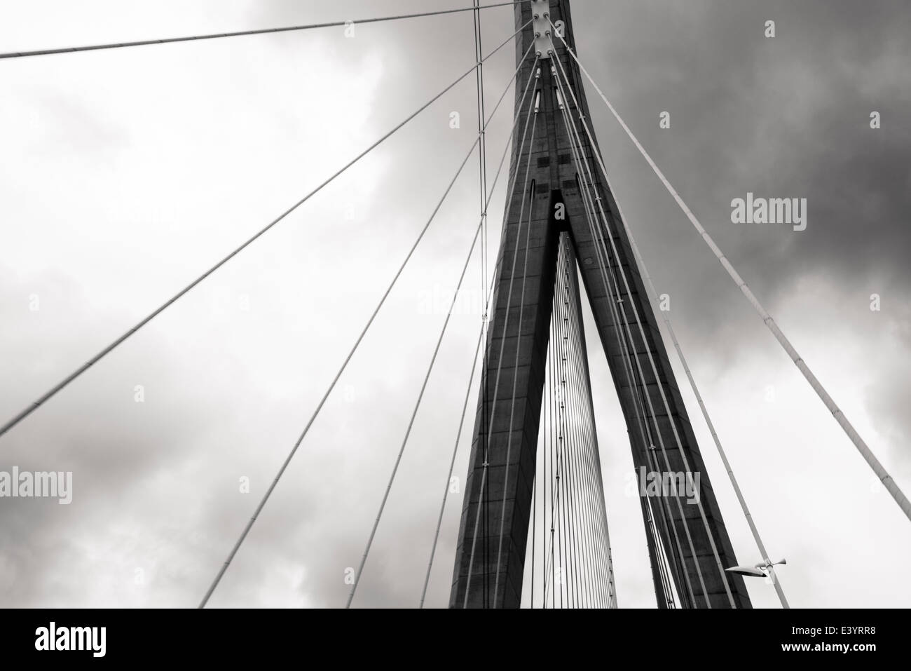 Pont de Normandie, Normandy, France. Cable-stayed suspension bridge ...