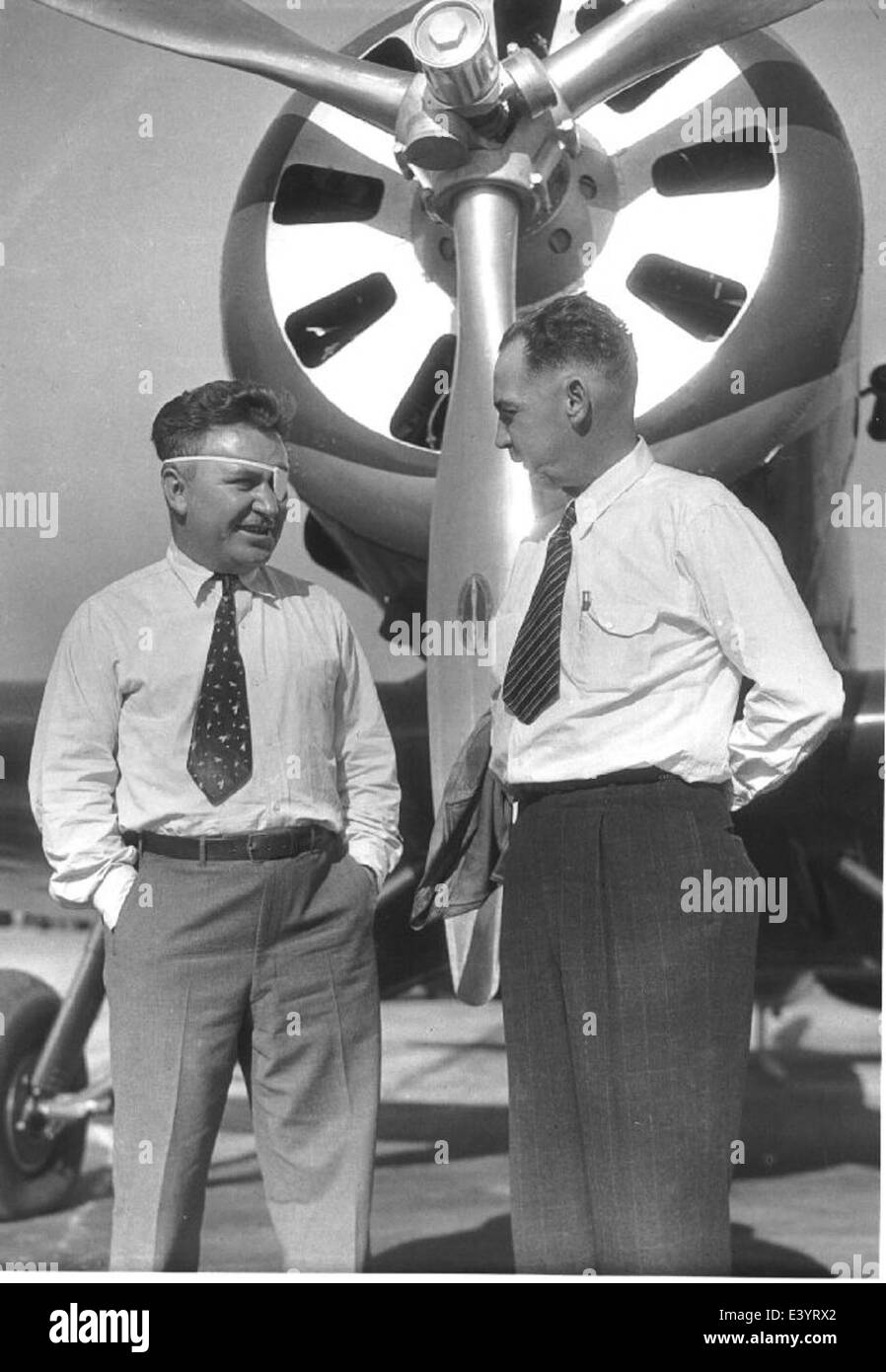 A photograph of aviation pioneers Wiley Post and Charles Babb in 1935 ...