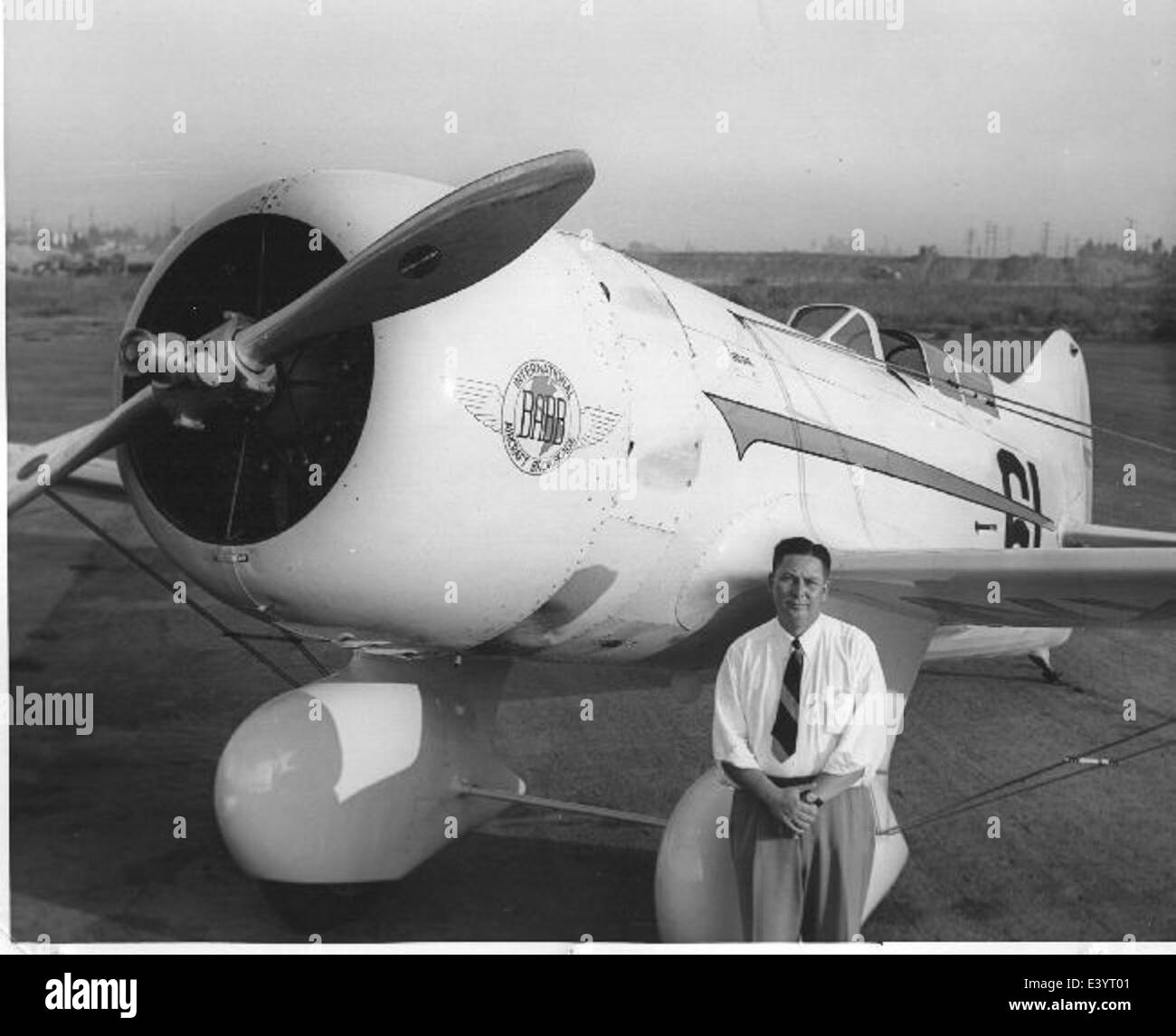 George Armistead is shown with the Granville R-6C QED, a pioneering ...