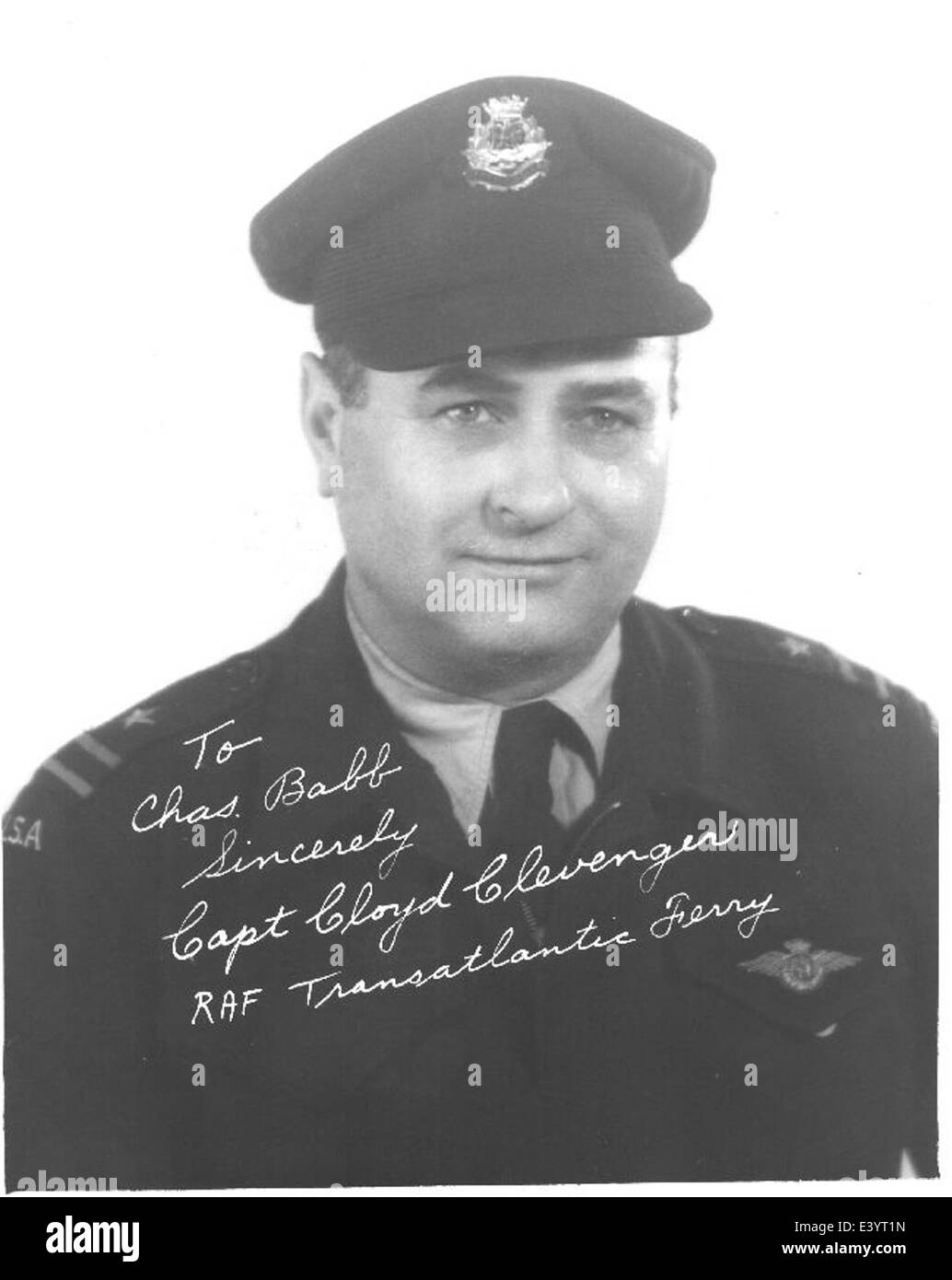 Photograph of Captain Lloyd Clevenger, a distinguished RAF officer ...