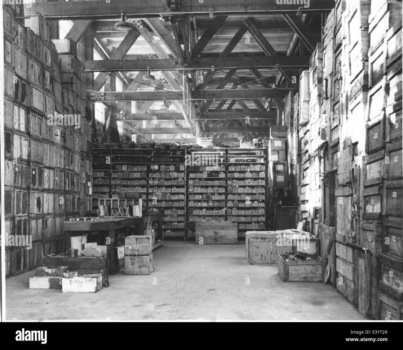 This image shows the storage area for parts related to Babb aircraft ...