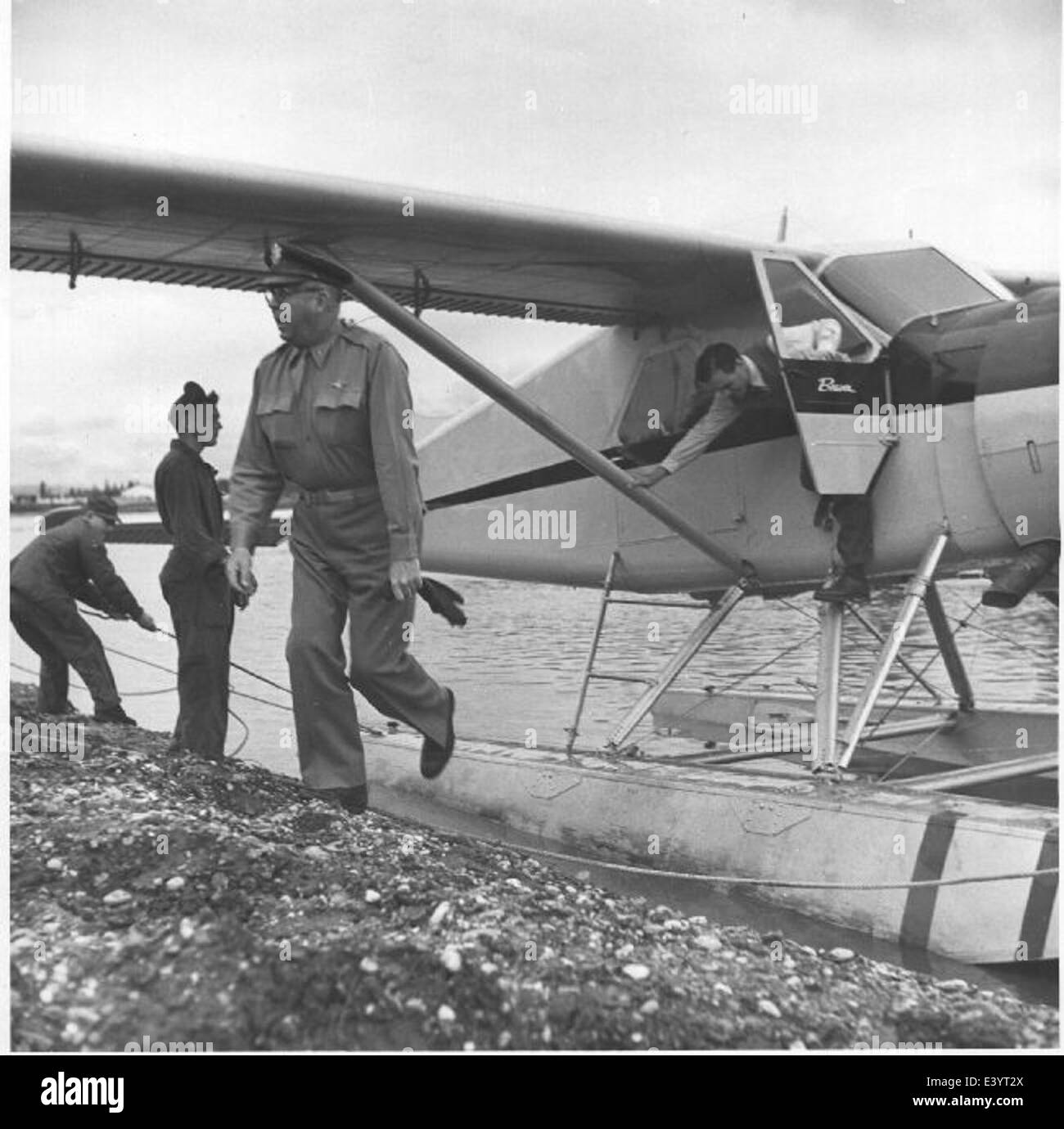 This image depicts the debarking process of a Beaver aircraft in Alaska ...