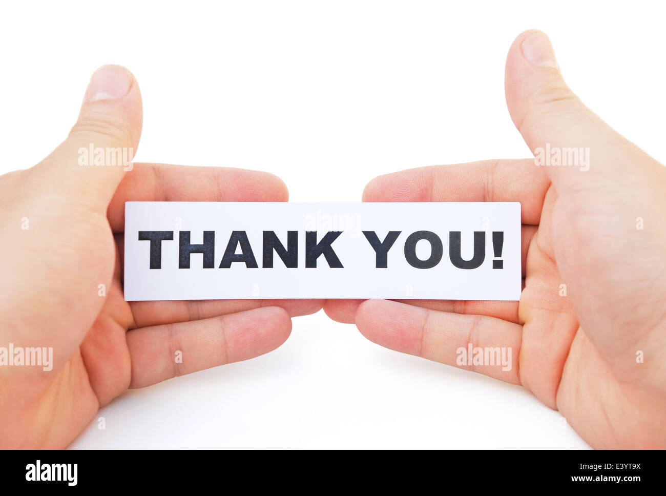 hands holding paper of thank you with clipping path Stock Photo - Alamy