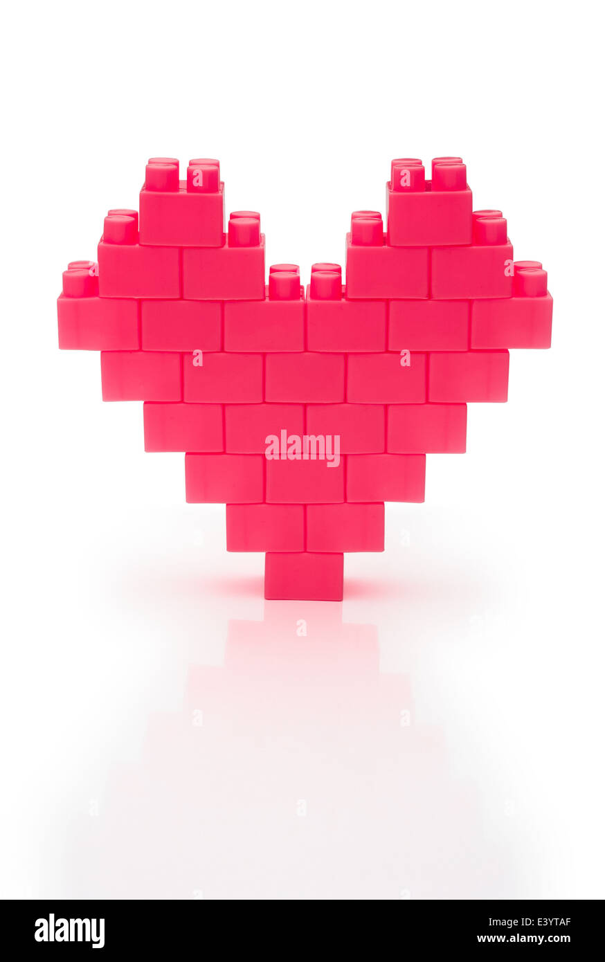 Heart made from toy bricks,with clipping path Stock Photo - Alamy