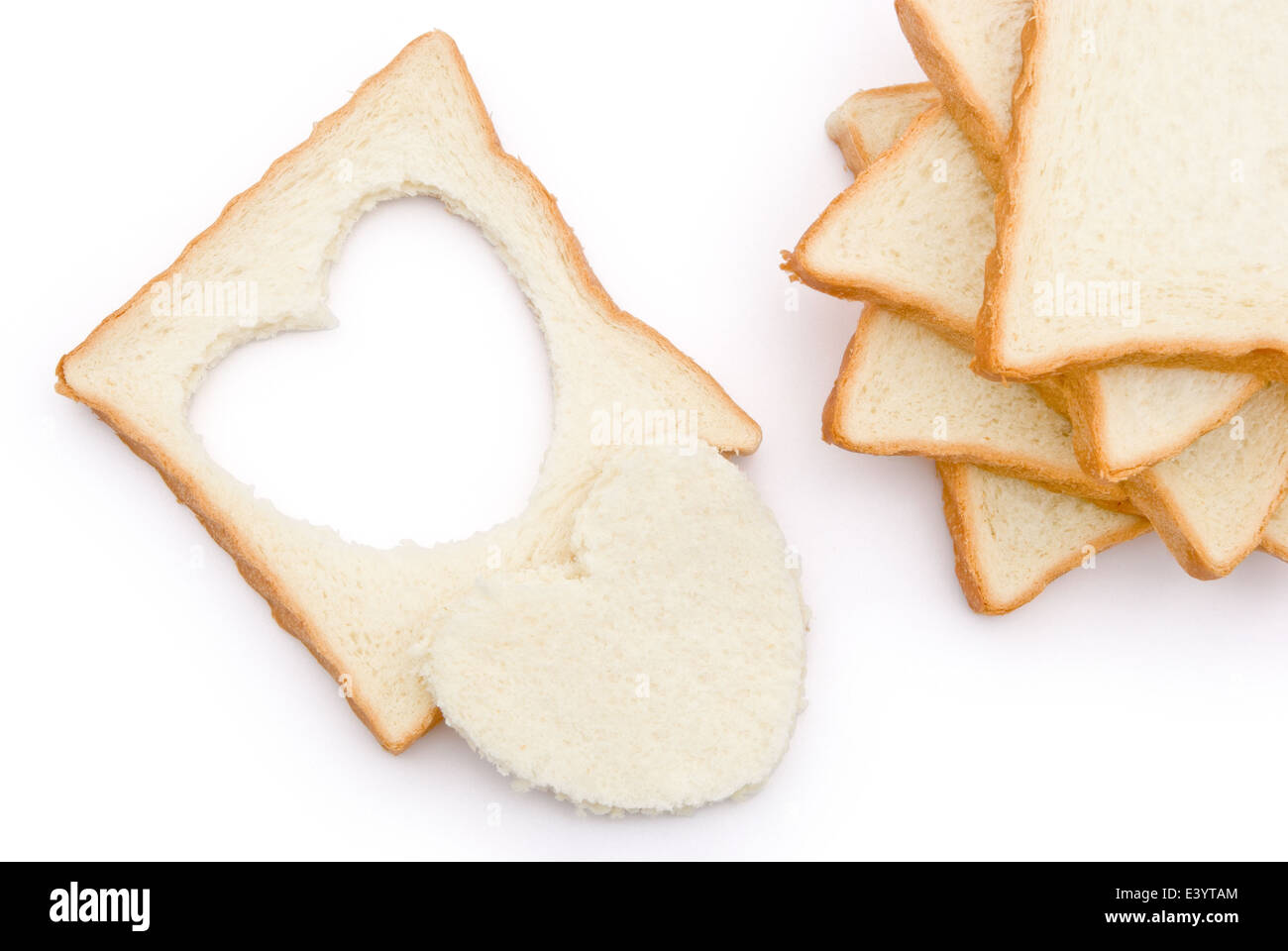 heart shape bread and slices with clipping-path Stock Photo - Alamy