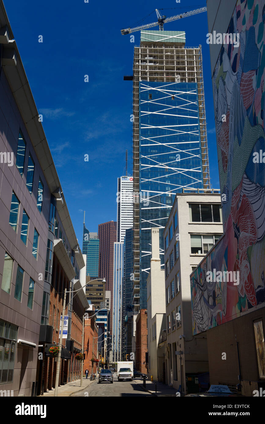 View of Toronto financial district highrise towers from Pearl Street ...