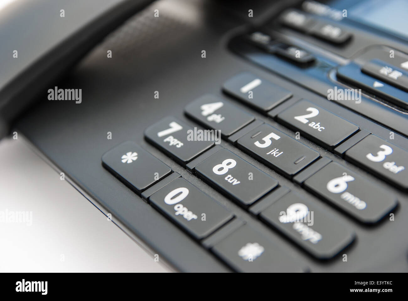 keypad of a black telephone Stock Photo - Alamy