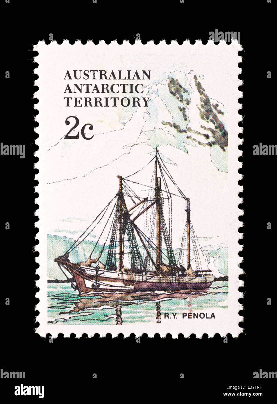 Postage stamp from the Australian Antarctic Territory depicting sailing ...