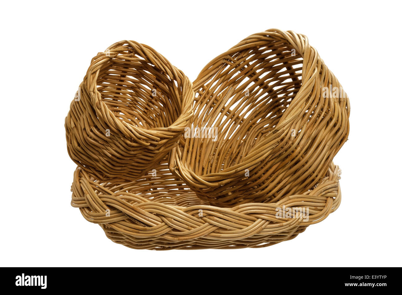 three size of basket isolated on a white background Stock Photo - Alamy