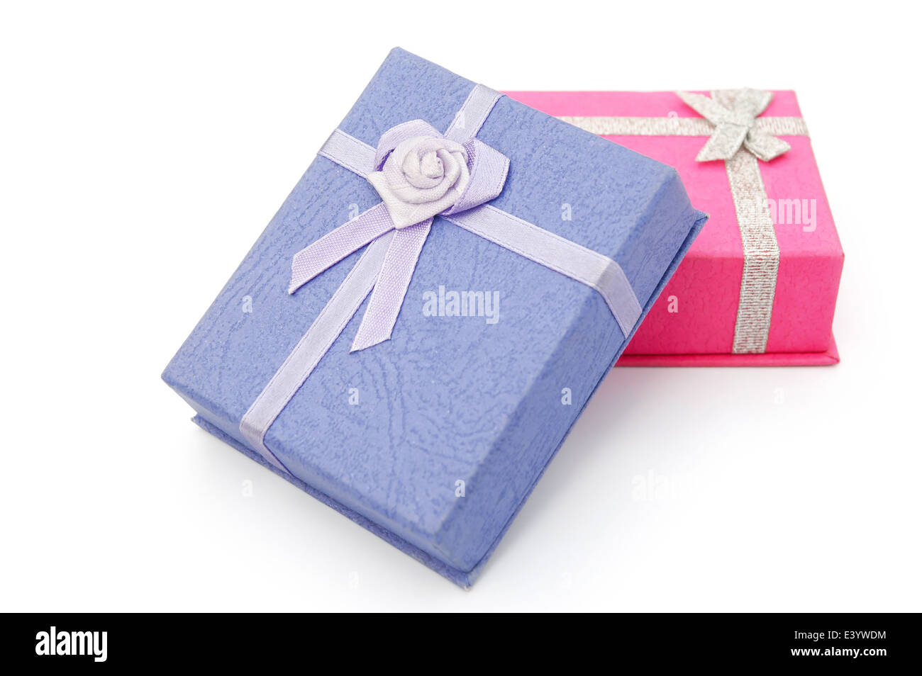 purple and pink gift boxes with clipping path Stock Photo - Alamy