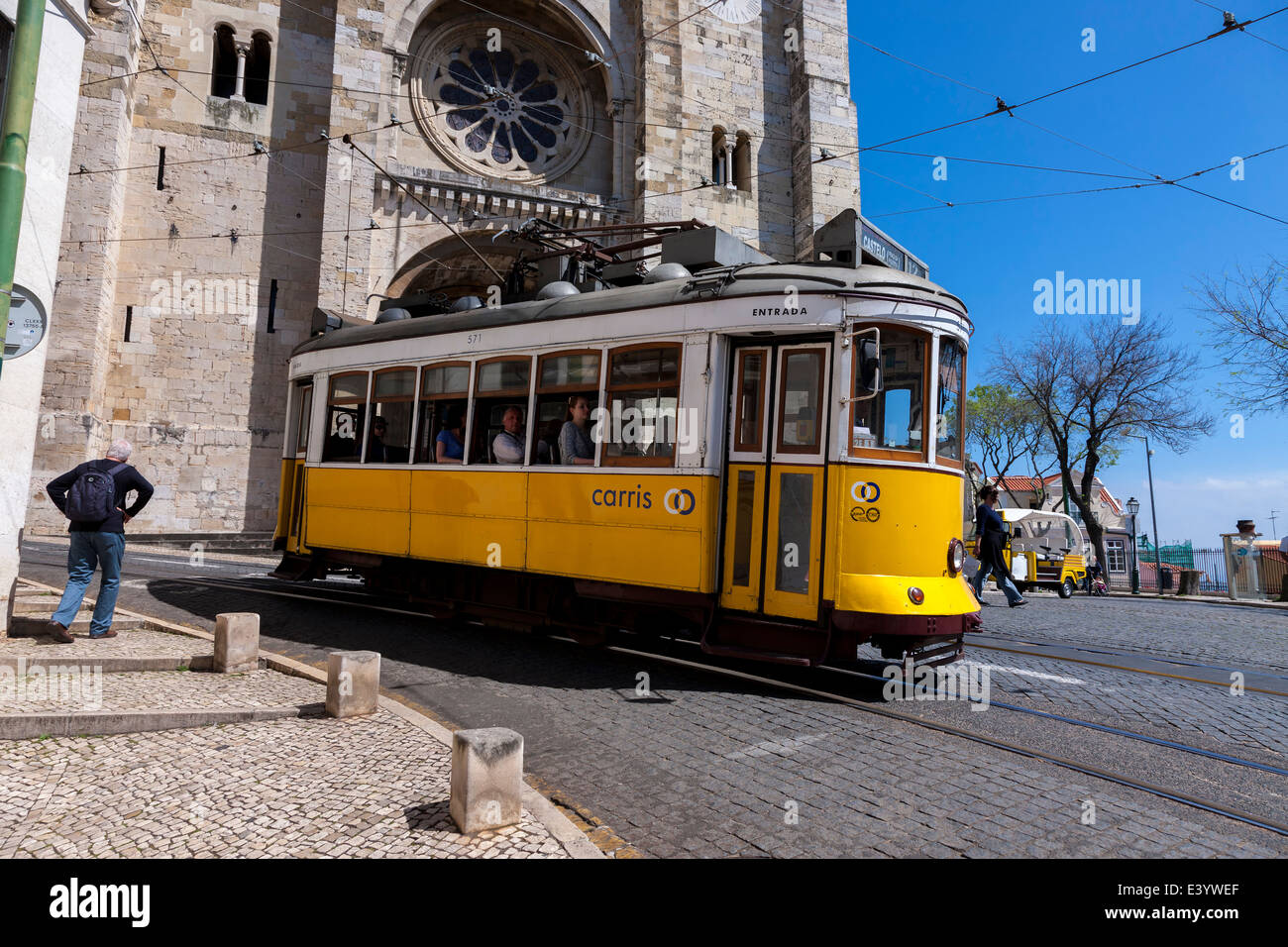 Yellow trams of Lisbon Portugal Stock Photo - Alamy