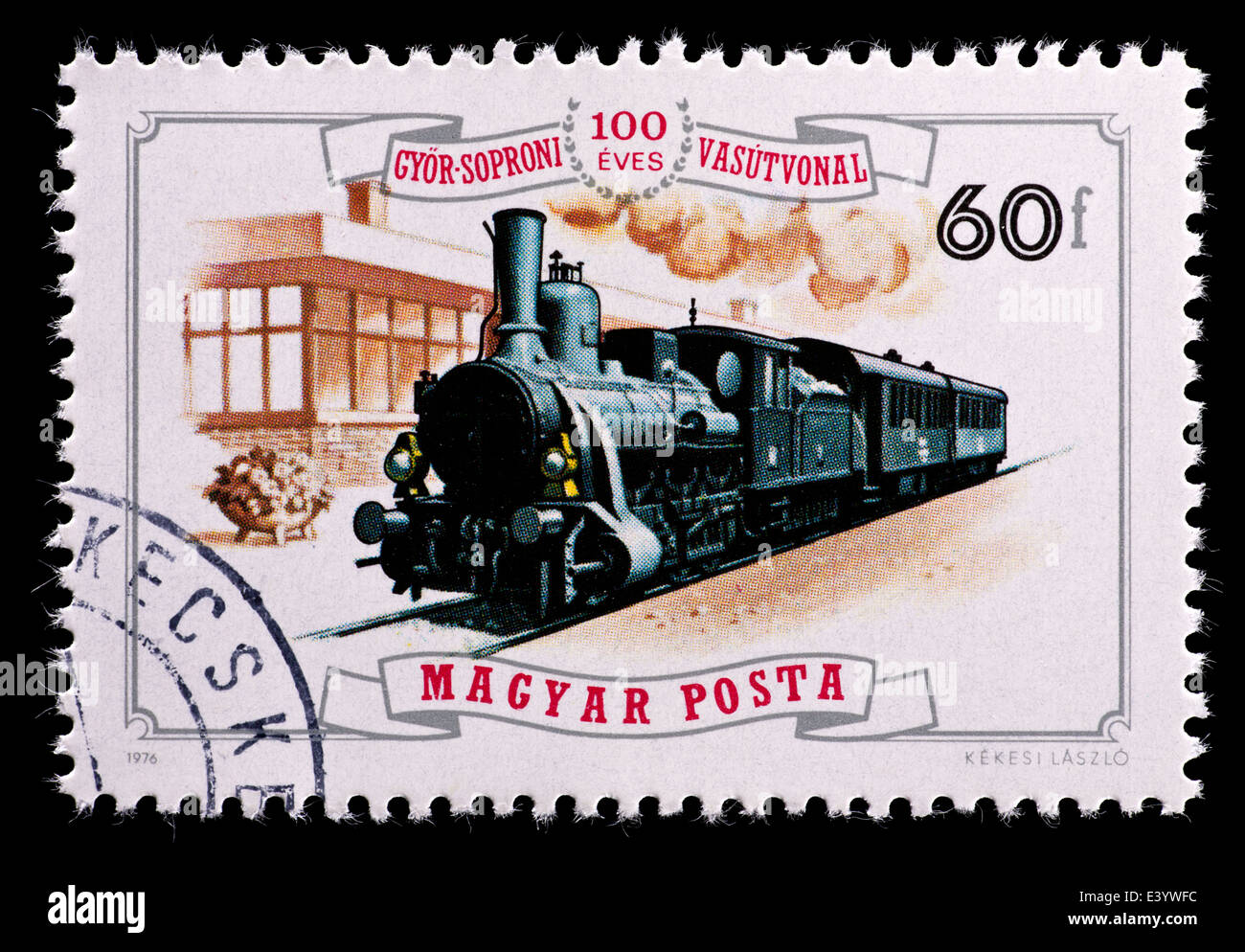Postage stamp from Hungary depicting Steam engine #17, at Rabatamasi ...