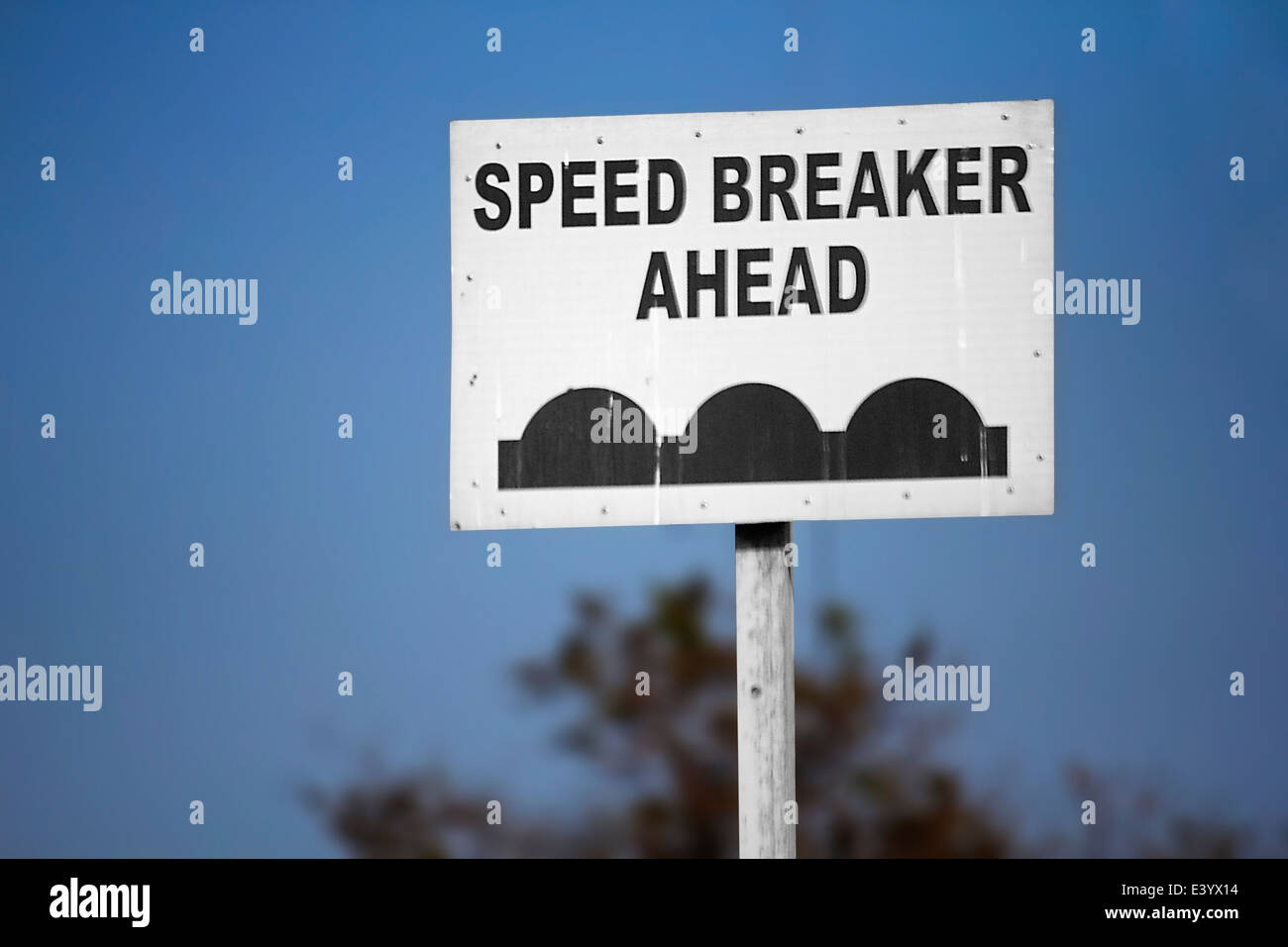 Traffic sign board of speed breakers ahead Stock Photo - Alamy