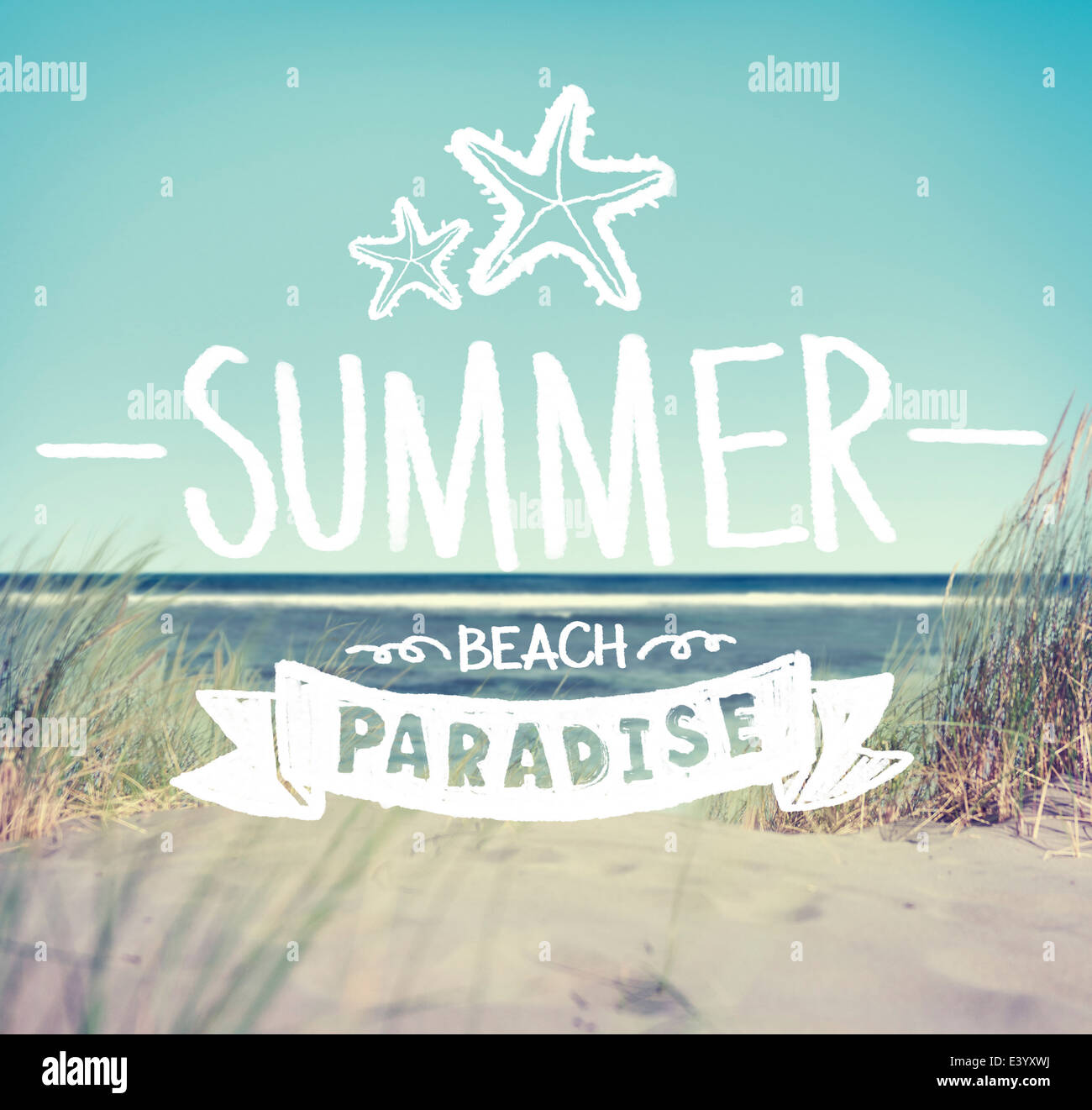 Summer Quote on Beach Background Stock Photo - Alamy