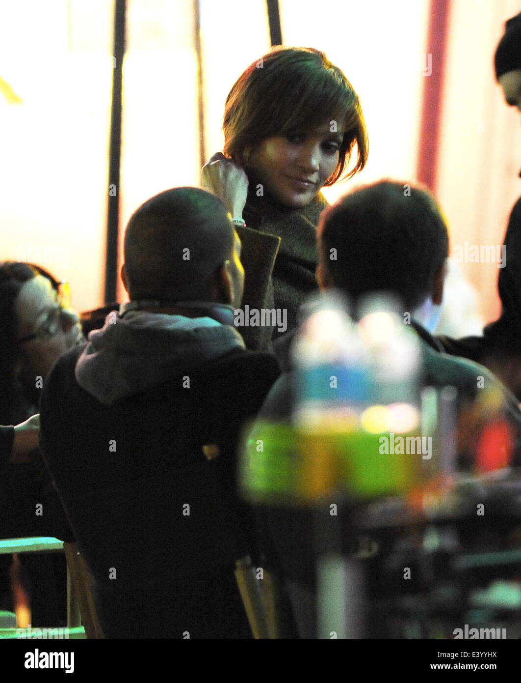 Actress Jennifer Lopez filming late night scenes in downtown Los ...