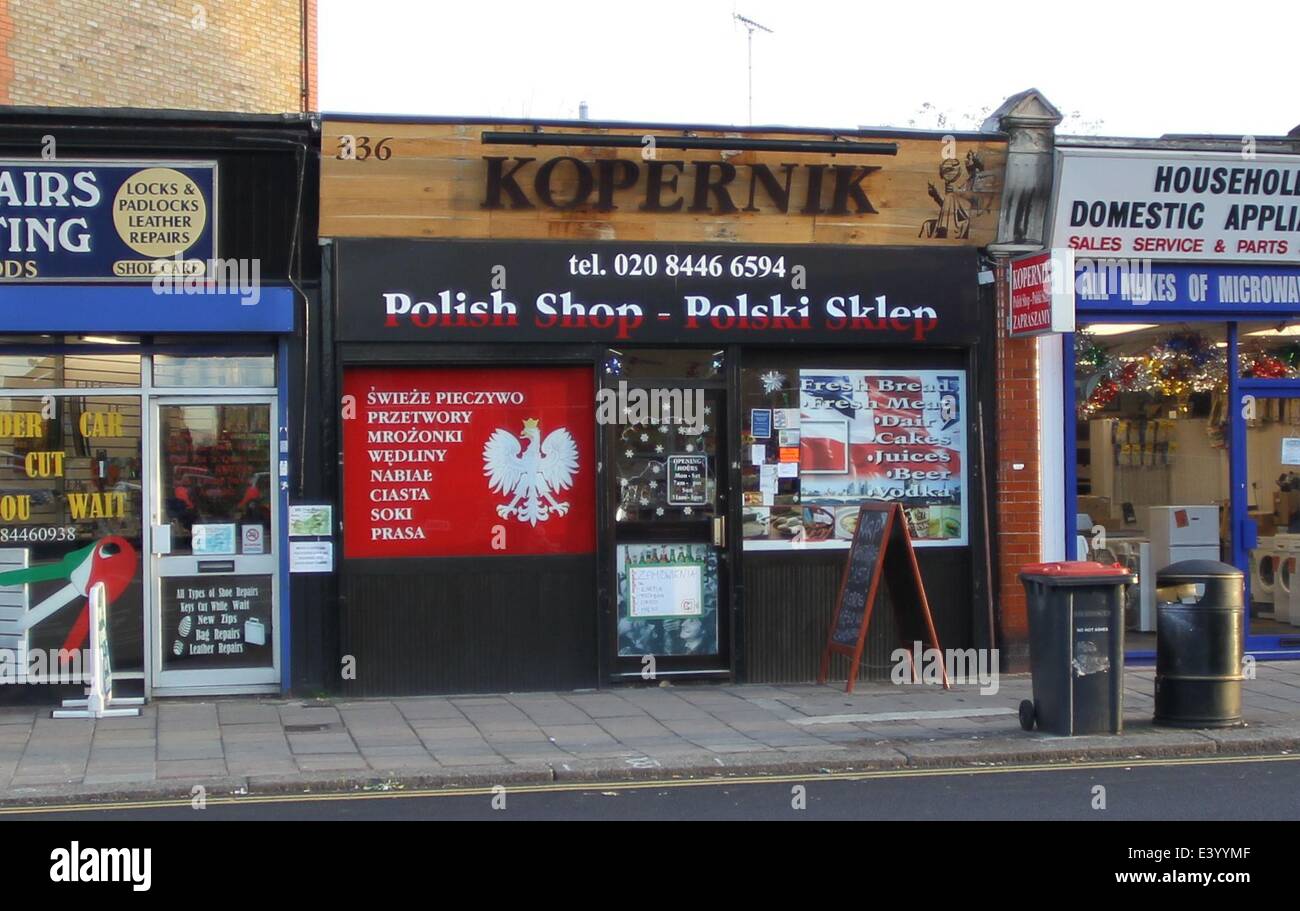 Views of Finchley, North London showing the proliferation of Polish and ...