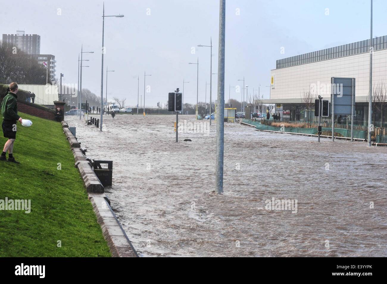 Severe storms and floods have battered New Brighton in Liverpool ...