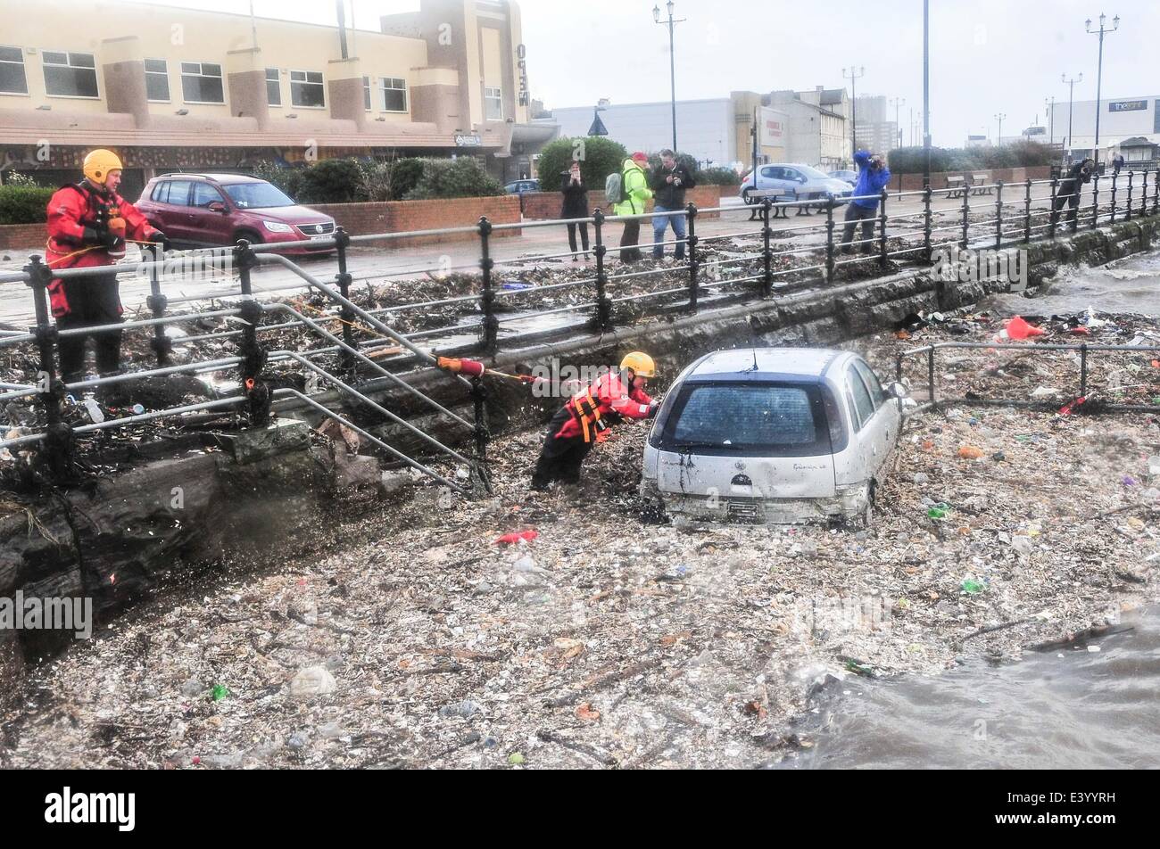 Severe storms and floods Battered New Brighton in Liverpool emergency ...