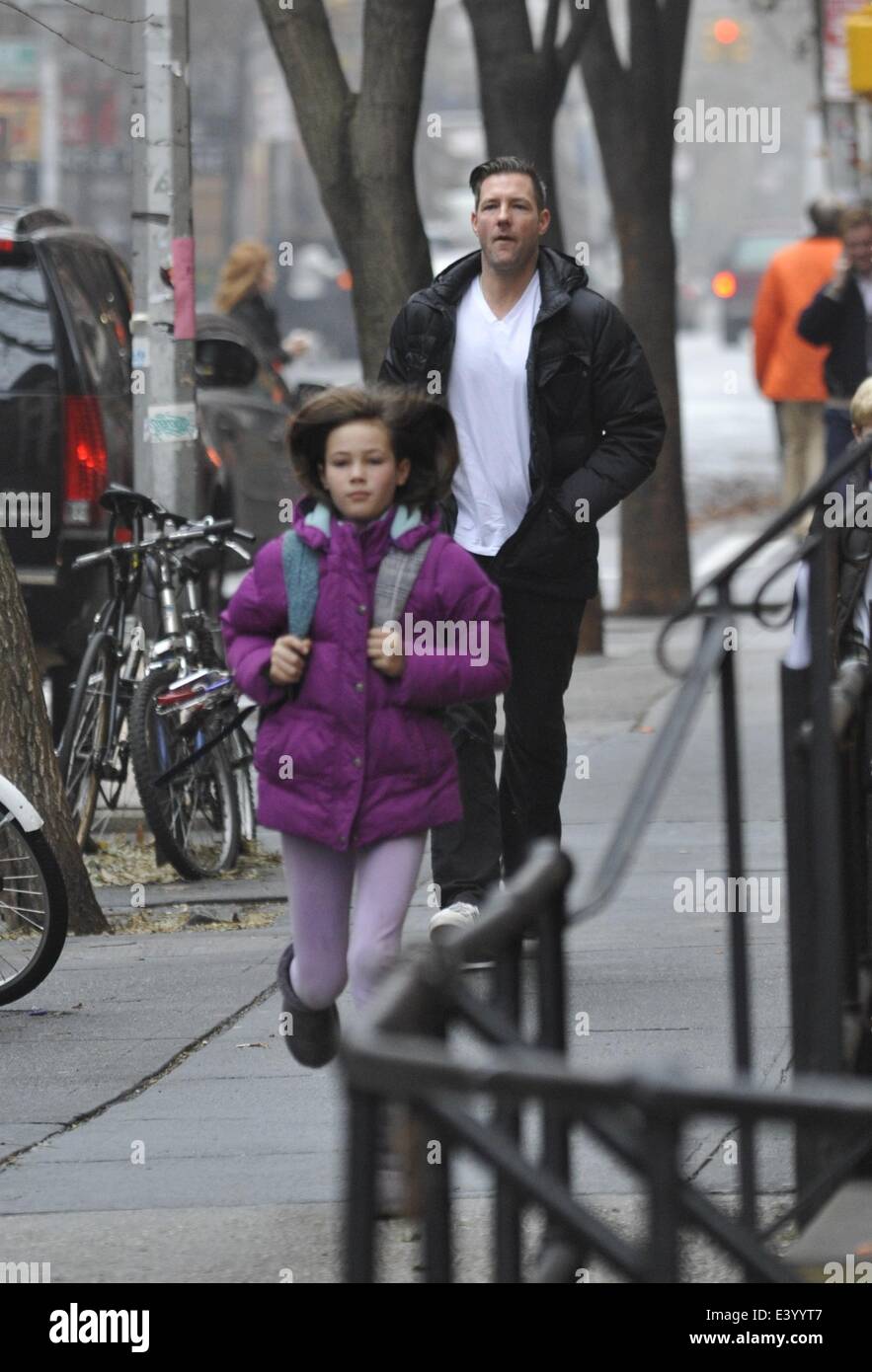 Ed Burns takes his children to school Featuring: Ed Burns,Grace Burns ...