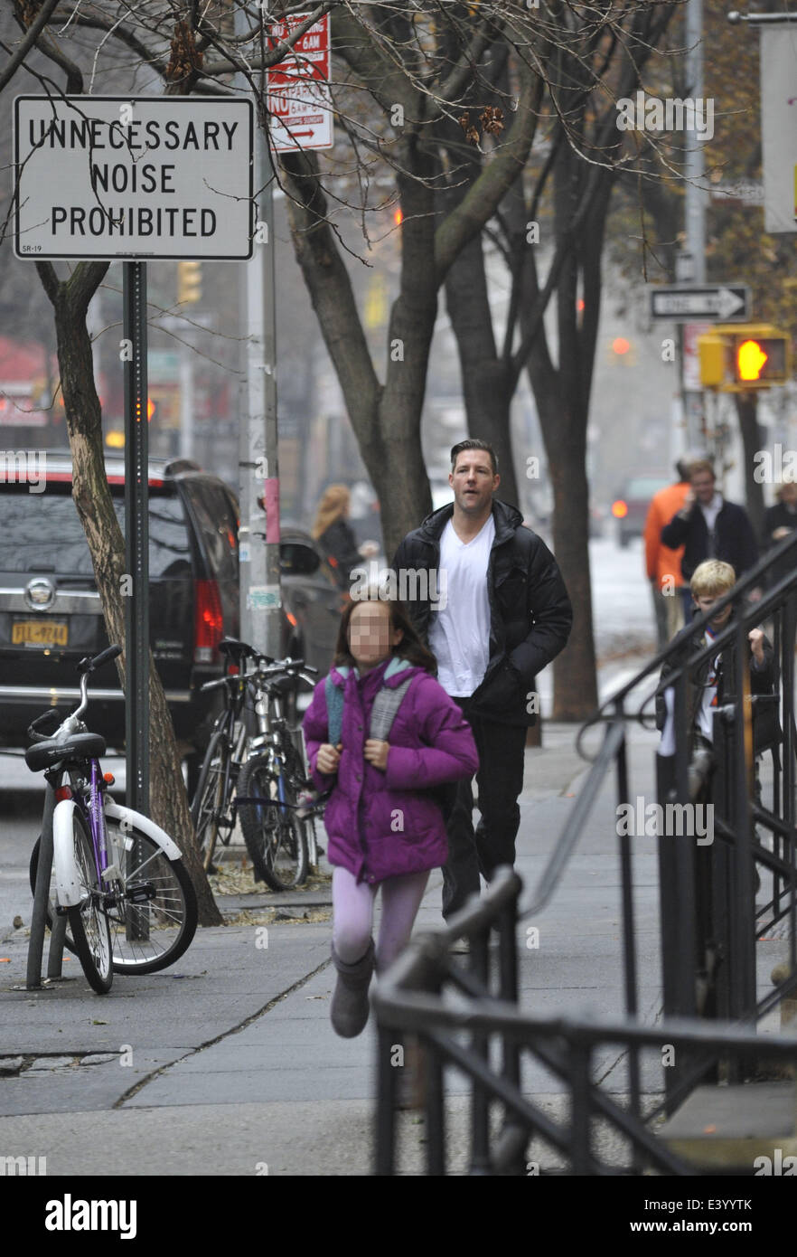 Ed Burns takes his children to school Featuring: Ed Burns,Grace Burns ...