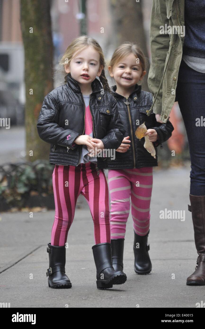 Marion and Tabitha Broderick going to school Featuring: Marion ...