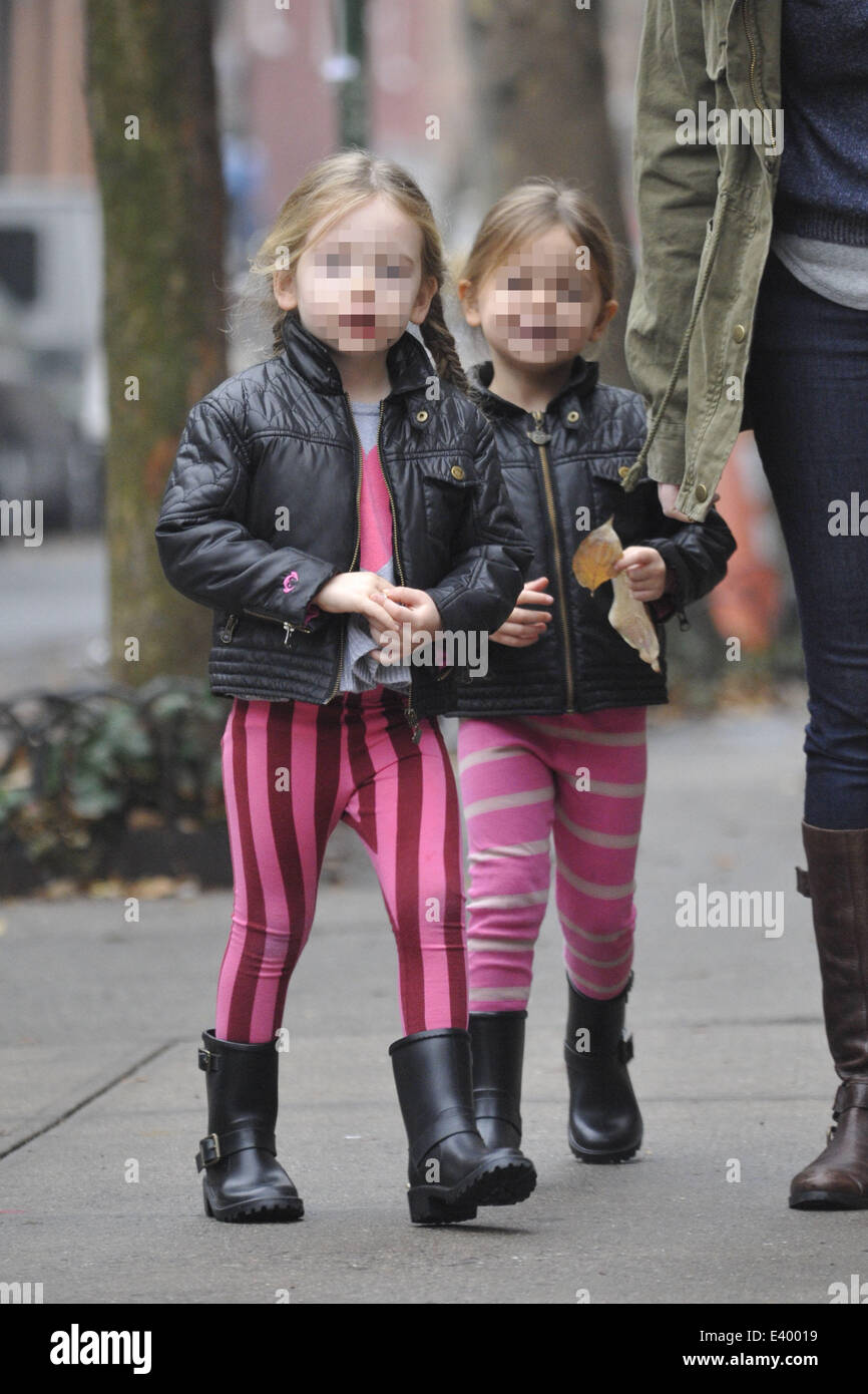 Marion and Tabitha Broderick going to school Featuring: Marion ...