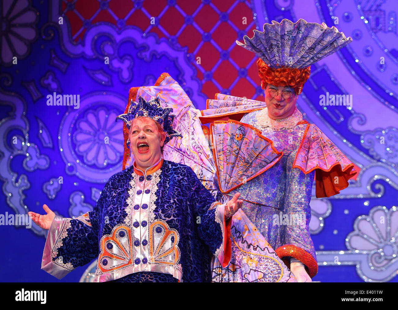 The cast of the New Wimbledon Theatre's 2013 pantomime Aladdin ...
