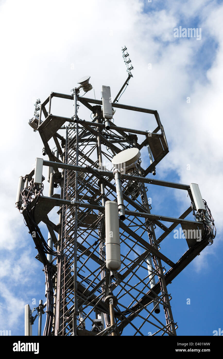 Microwave communications aerial tower. Norfolk UK Stock Photo - Alamy