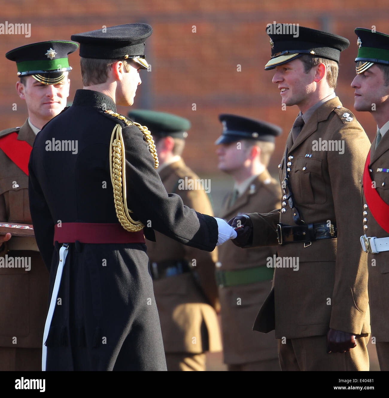 Prince William presents the 1st Battalion Irish Guards with their ...