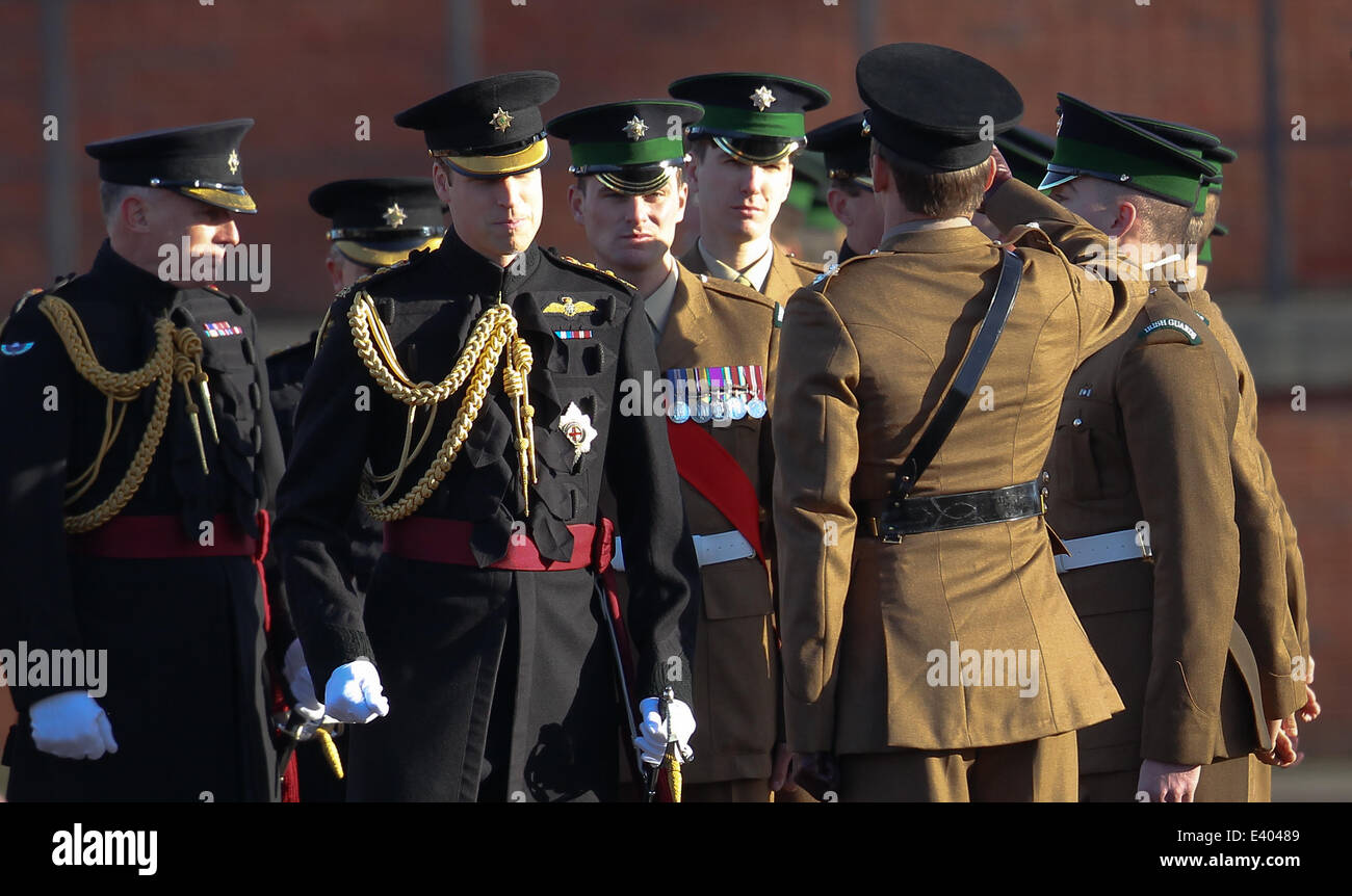 Prince William presents the 1st Battalion Irish Guards with their ...
