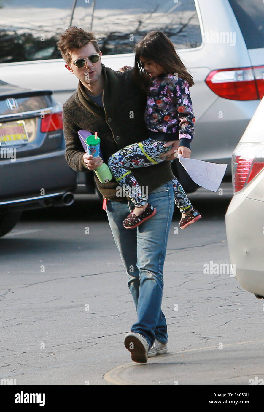 Adam Scott takes his daughter, Frankie to school Featuring: Adam Scott ...