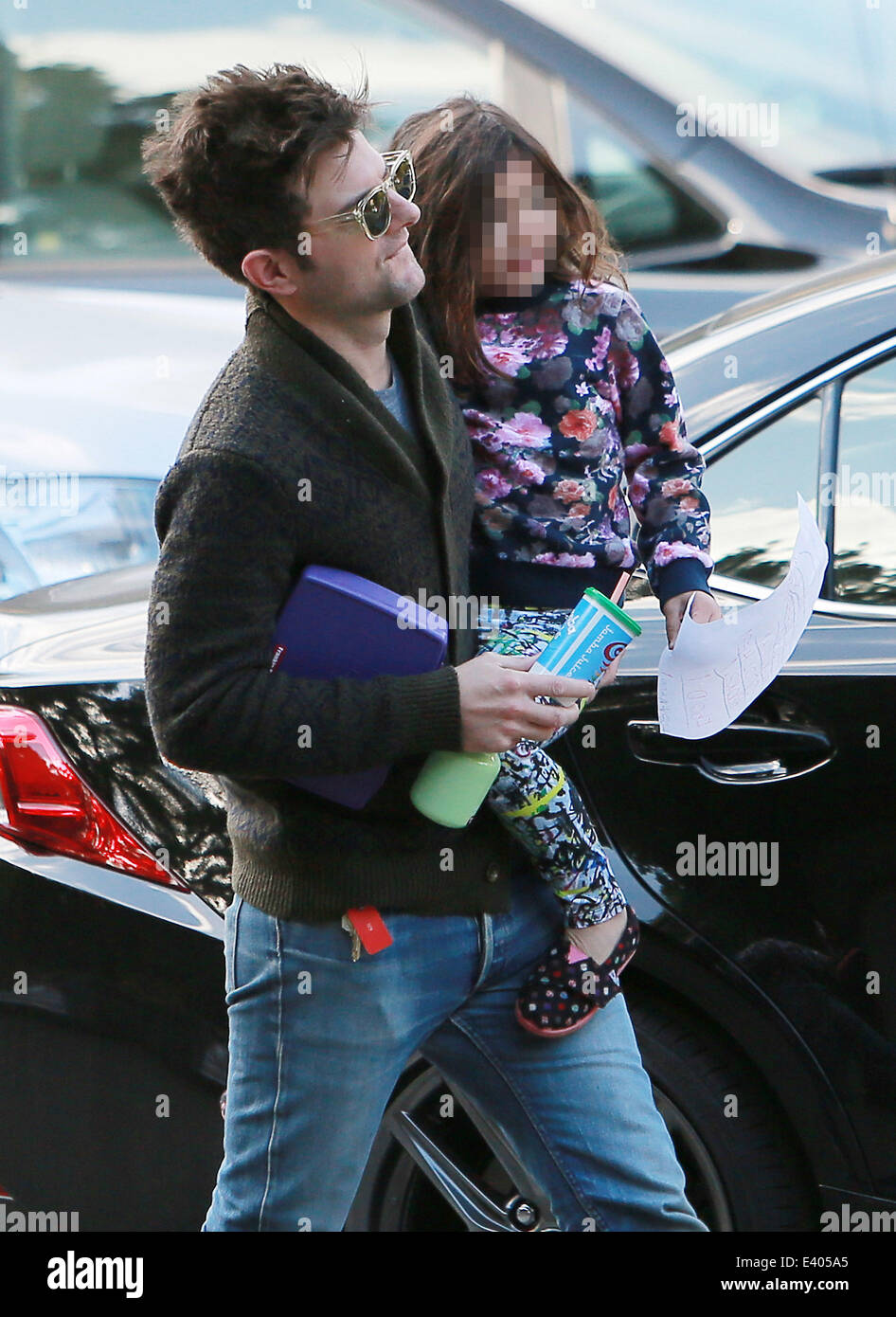 Adam Scott takes his daughter, Frankie to school Featuring: Adam Scott ...