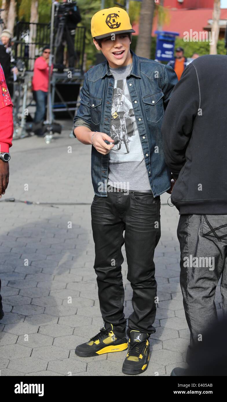 Austin Mahone appears on Extra at the Grove Featuring: Austin Mahone ...
