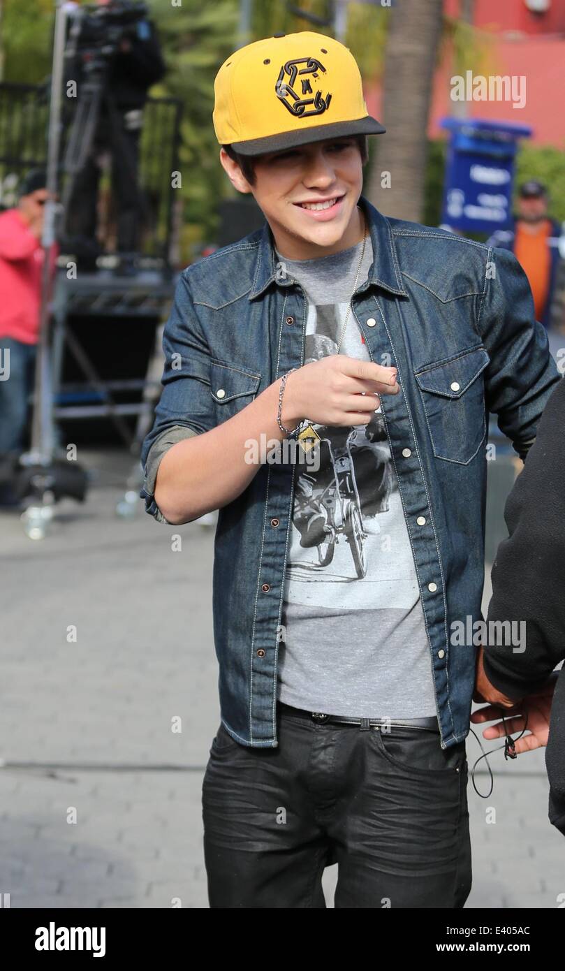 Austin Mahone appears on Extra at the Grove Featuring: Austin Mahone ...