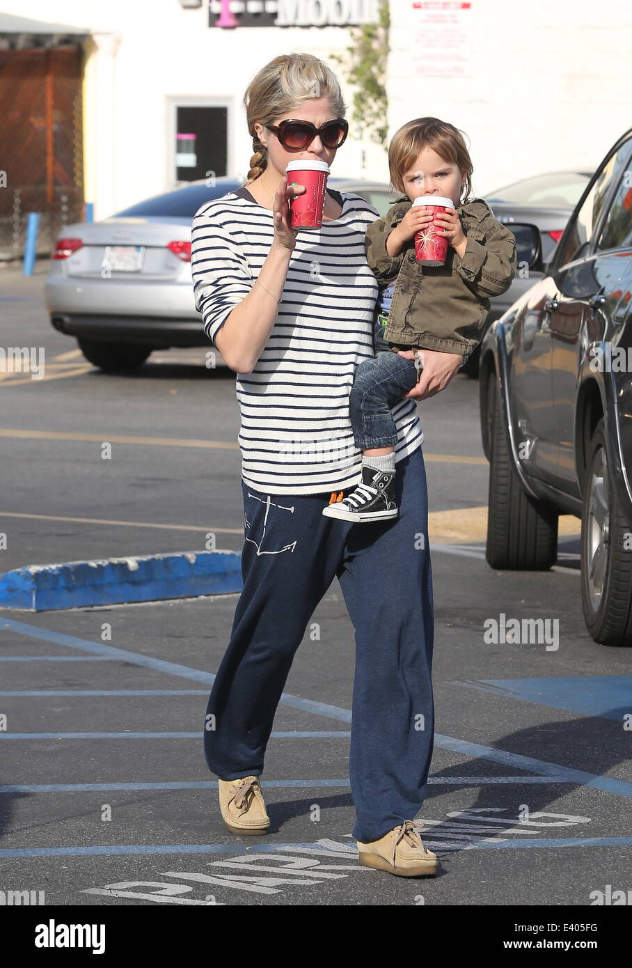 Selma Blair takes her son, Arthur to Starbucks in Studio City Featuring ...