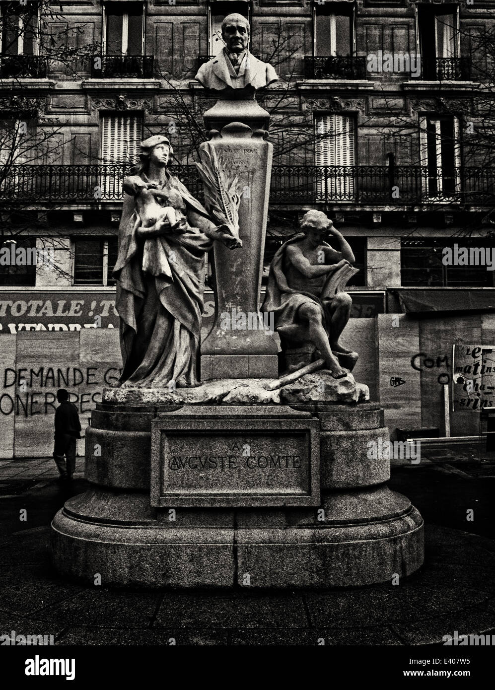 Statue of August Comte at the Sorbonne in Paris in the early 1980s ...